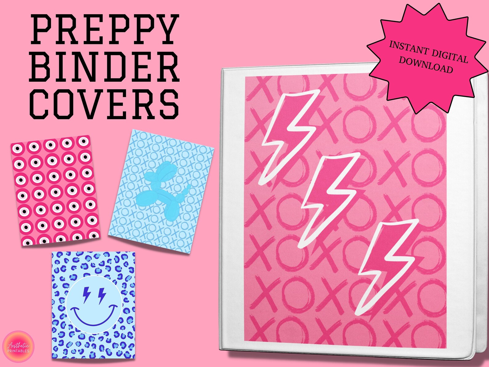 Preppy Binder Covers Printable, Aesthetic Binder Covers, Binder Cover ...