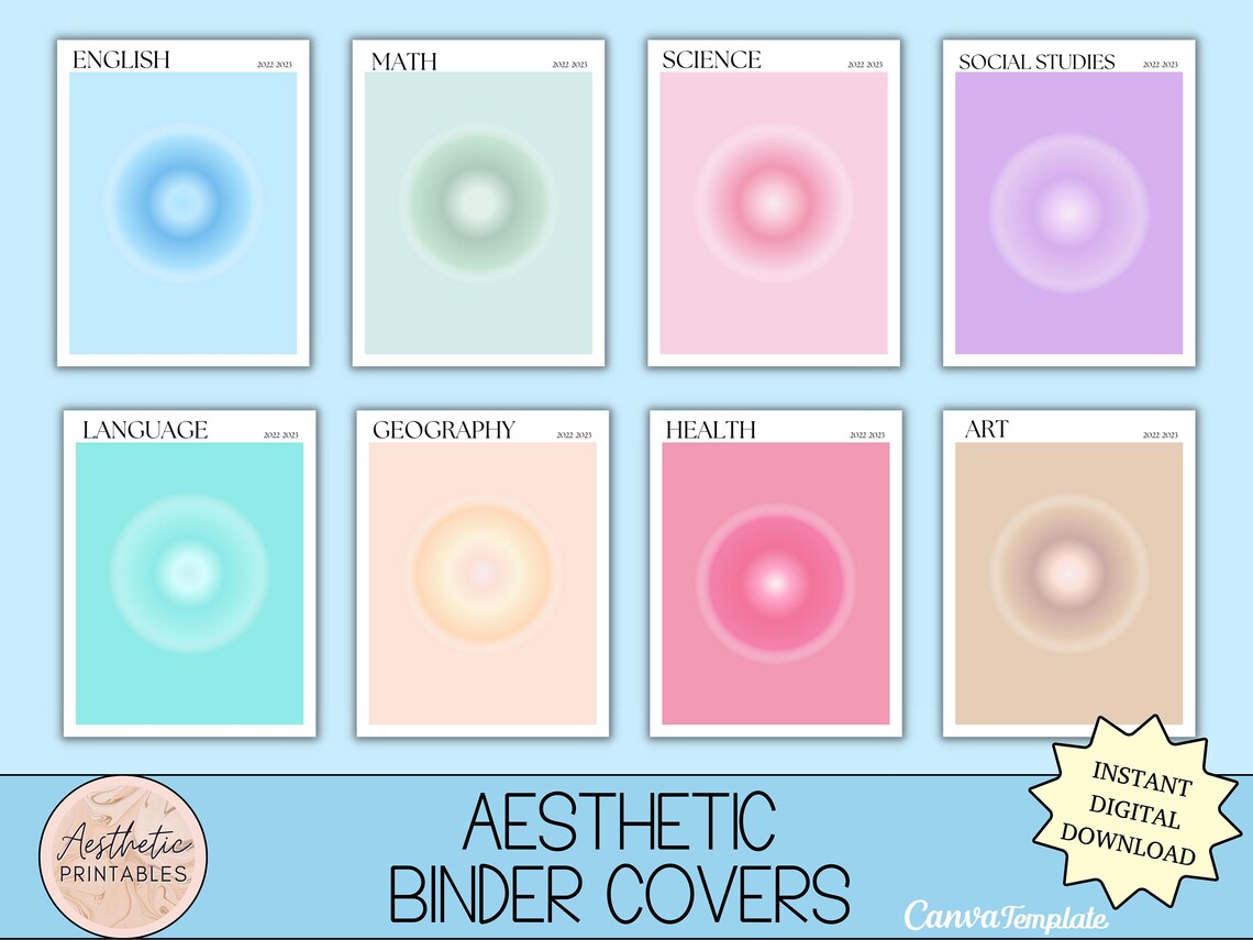 Printable Binder Covers, Aesthetic, Editable, Binder Cover Page, Binder ...