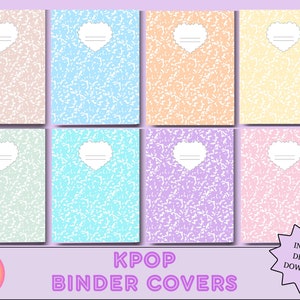 Kpop Binder Covers, Pastel Binder Covers, Printable Binder Cover ...