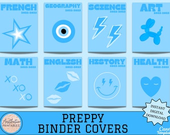 Preppy School Binder Covers - Etsy