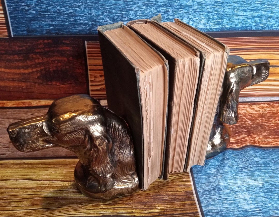 Vintage Pair Irish Setter Retriever Dog Bust Bookends~heavy Cast Brass ...