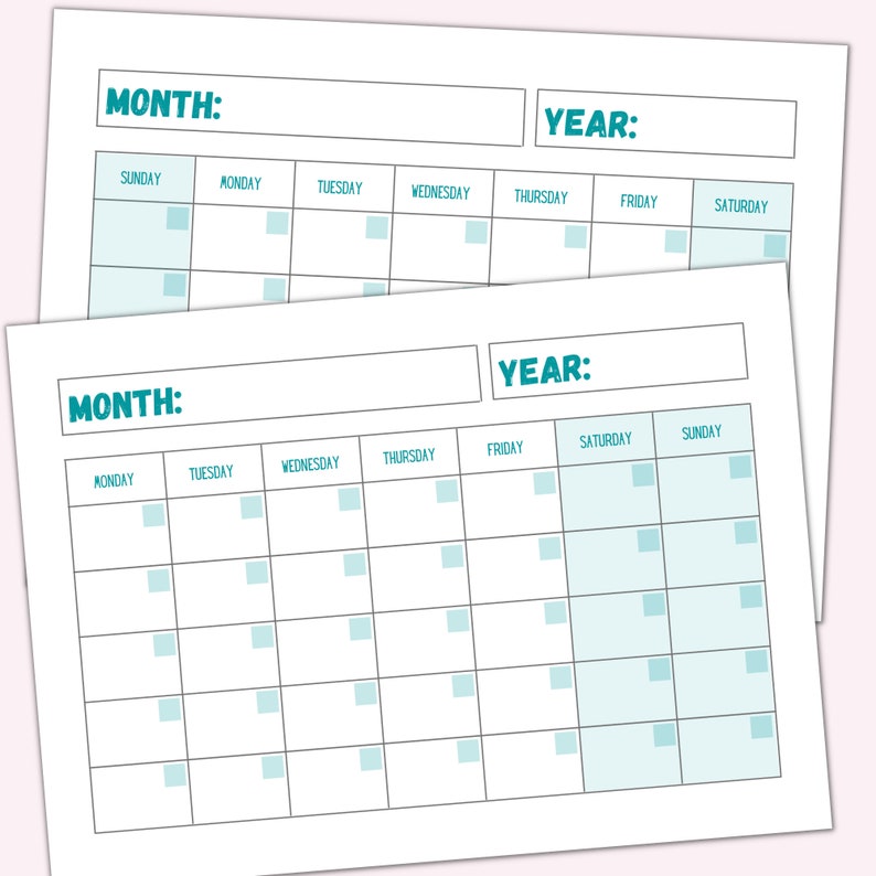 Printable Perpetual Calendar Printable Calendar Blank Calendar Template ...