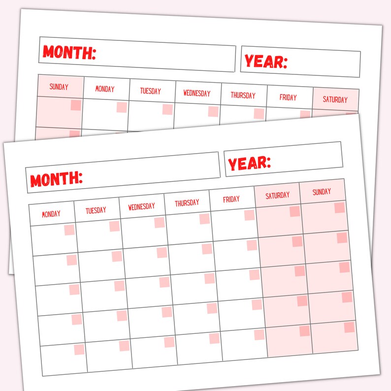 Printable Perpetual Calendar Printable Calendar Blank Calendar Template ...