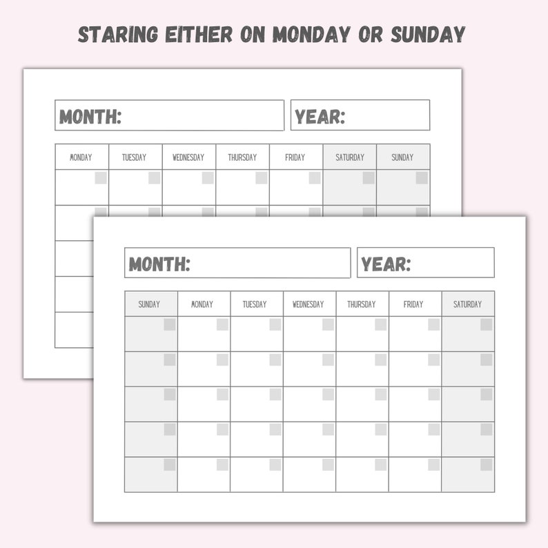 Printable Perpetual Calendar Printable Calendar Blank Calendar Template ...