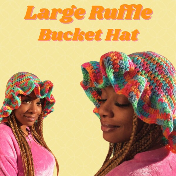 Black Crochet Ruffle Hat - Etsy