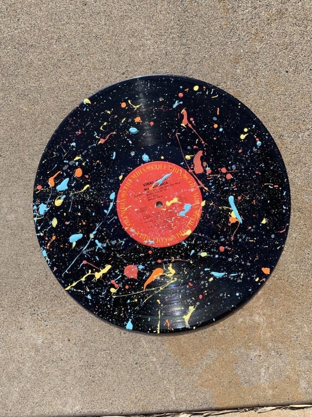 Paint Splatters Hand Painted Vinyl Record or Clear Cd 4.75 Diameter for ...
