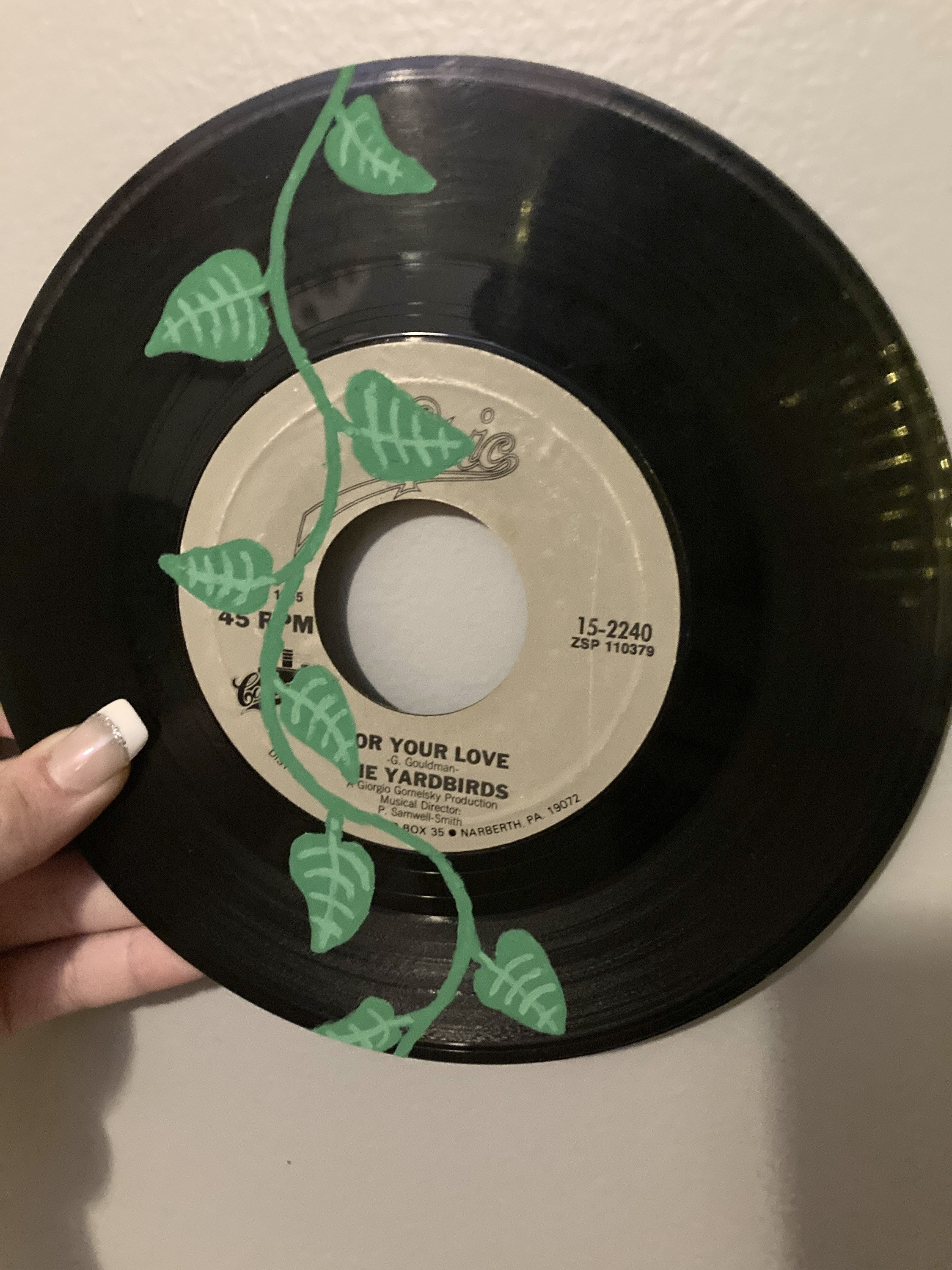 Vines Hand Painted Vinyl Record or Clear Cd 4.75 Diameter With Color ...