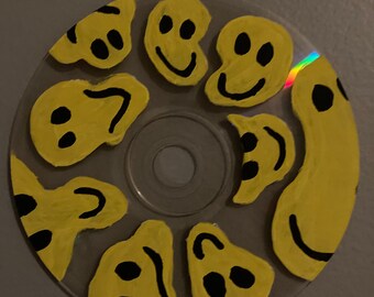 Smilie Faces Hand Painted Vinyl Record or Clear Cd4.75 - Etsy