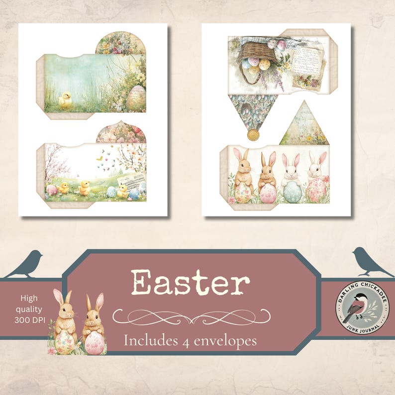 Vintage Easter Tags & Envelopes | Printable Easter Junk Journal ...