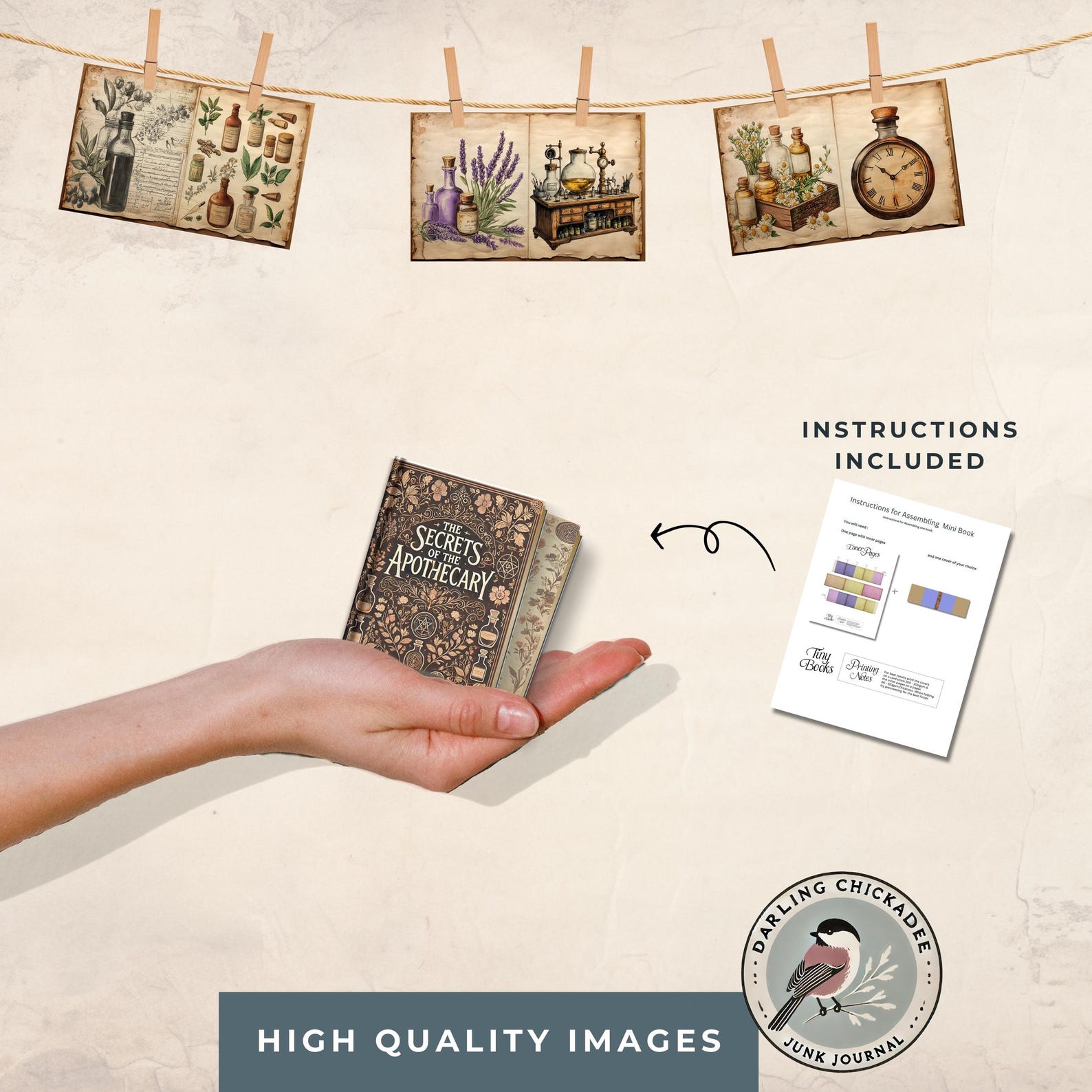 Vintage Apothecary Mini Books Printable Kit | Vintage Mini Books for ...