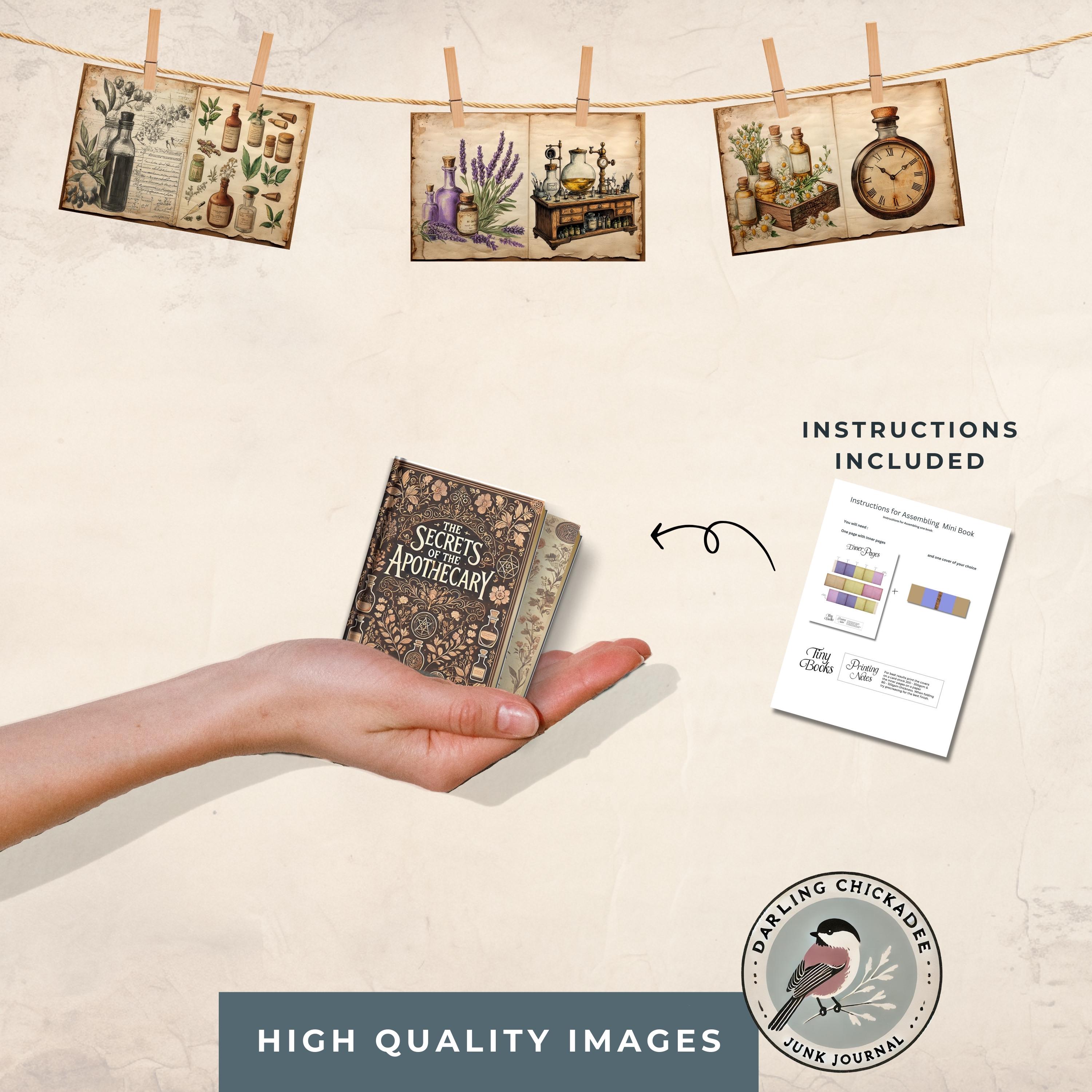 Vintage Apothecary Mini Books Printable Kit | Vintage Mini Books for ...