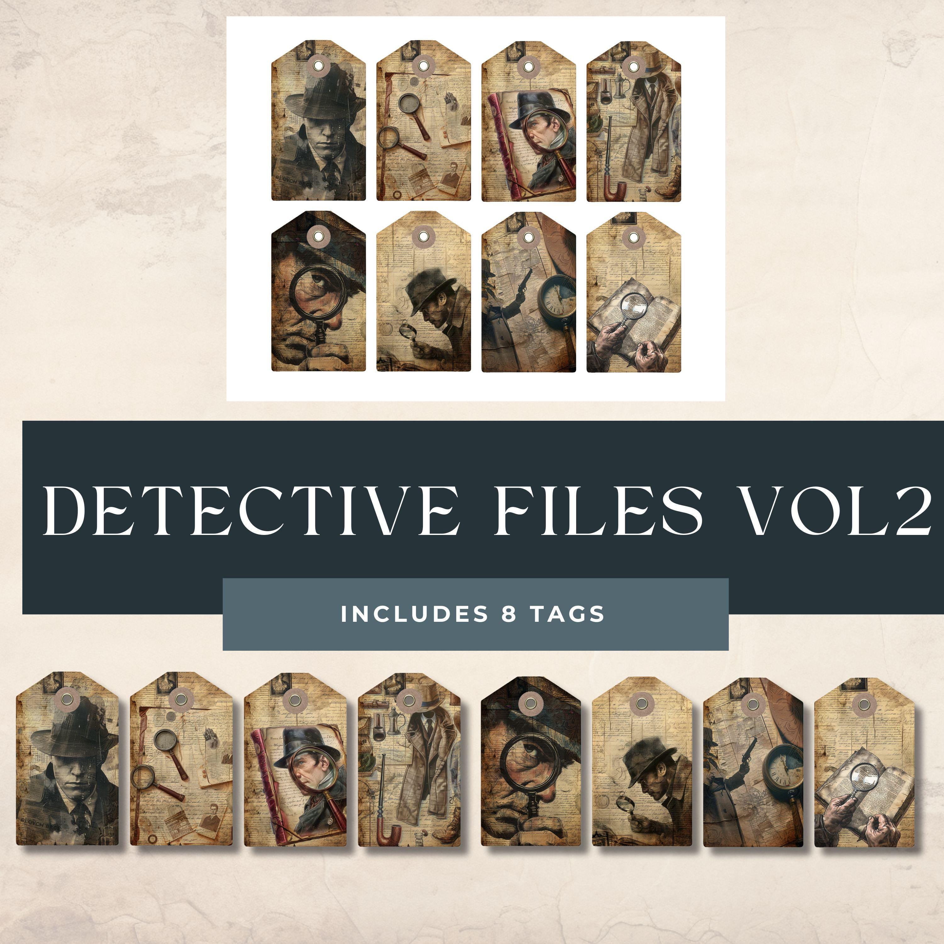 Detective Junk Journal Tags Vol2 | Digital Download | Mystery Case File ...