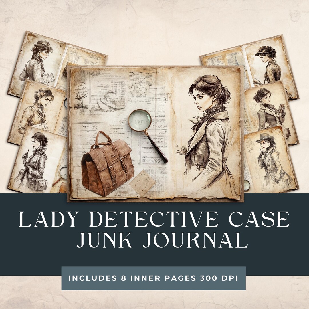 Lady Detective Case Junk Journal Kit | Detective Files | Crime ...