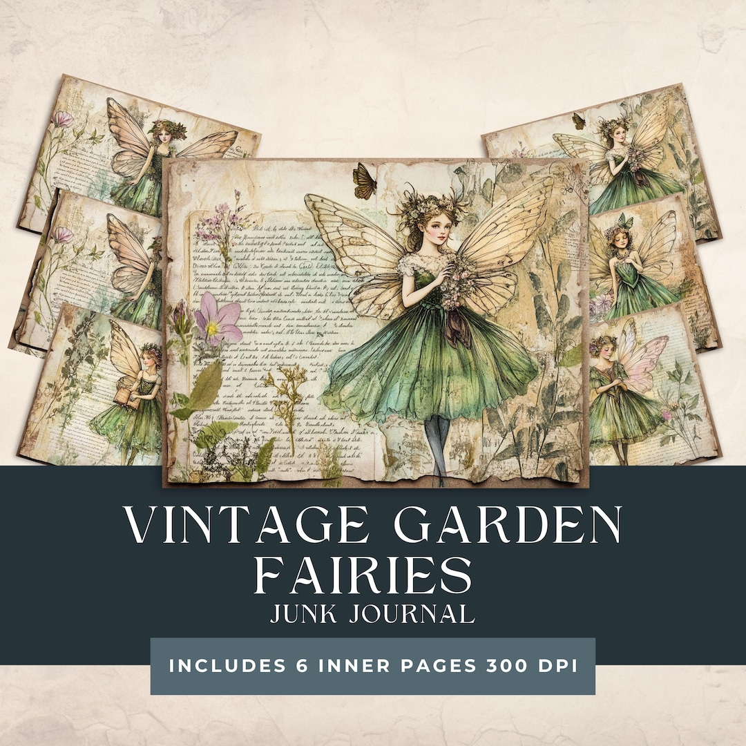 Vintage Garden Fairy Junk Journal | Fairy Scrapbooking | Whimsical ...