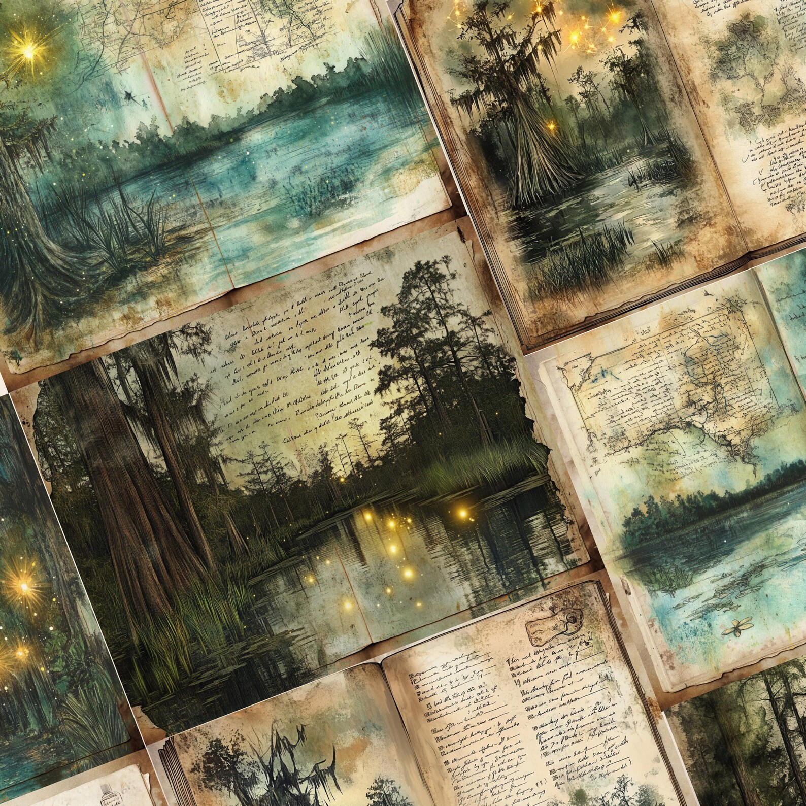 Ethereal Swamp Junk Journal | Firefly Swamp Scrapbooking Pages ...