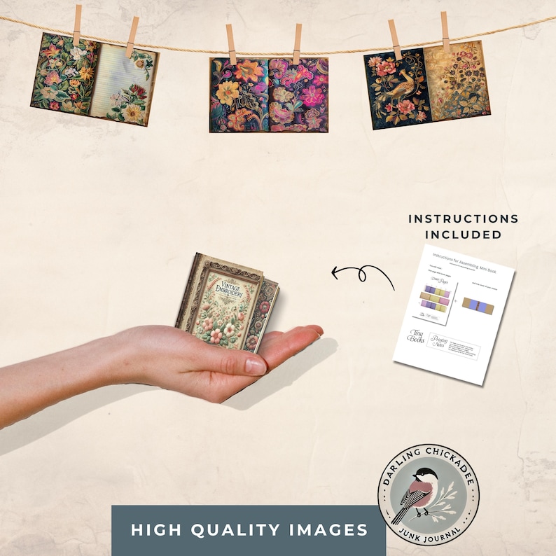 Vintage Embroidery Mini Books – Set of 4 | Vintage Textile-inspired ...