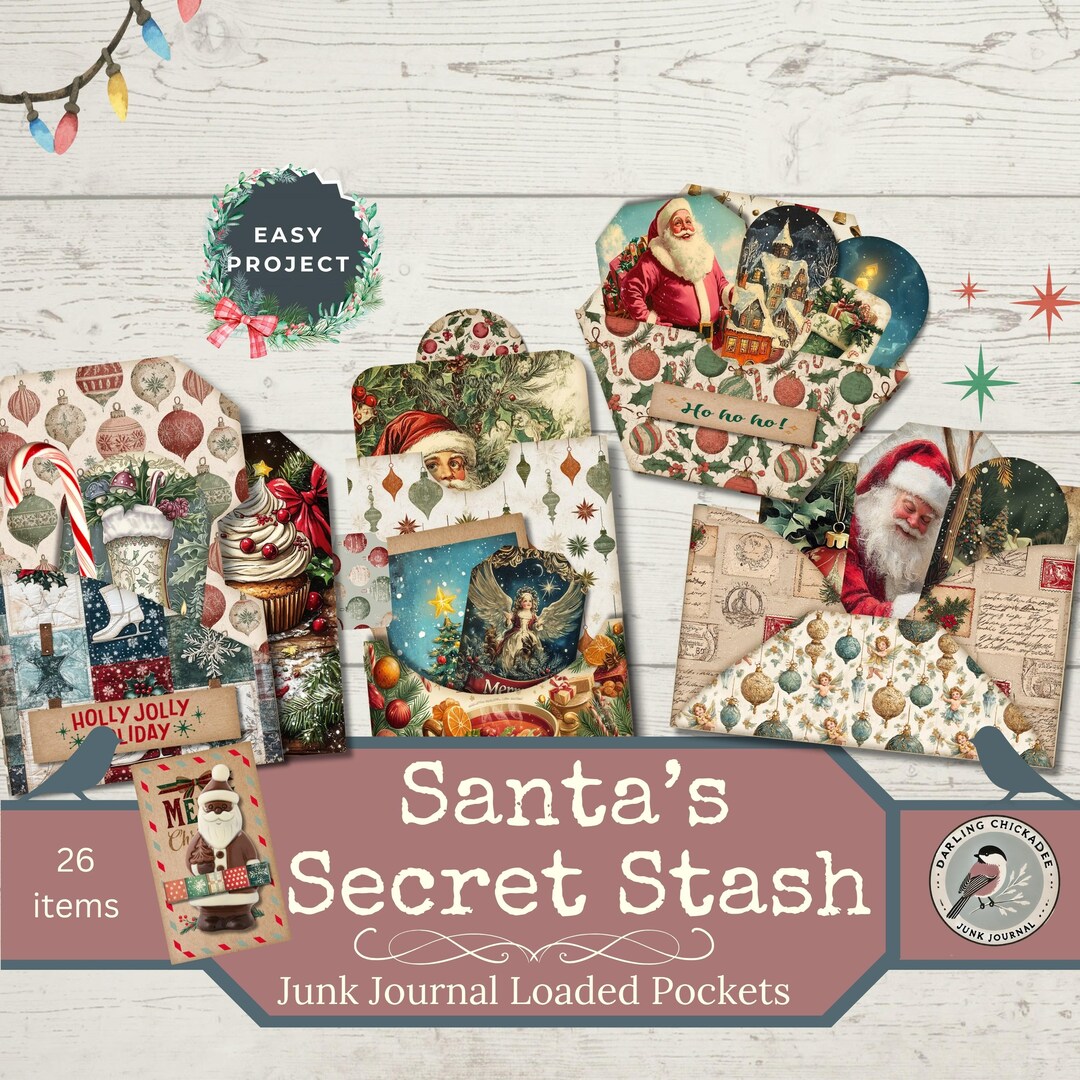 Santa’s Secret Stash – Christmas Junk Journal Loaded Pockets | Easy ...
