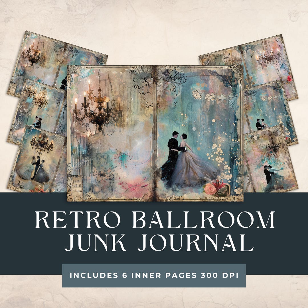 Retro Ballroom Journal Kit | Vintage Dance Couple Printable | Retro ...
