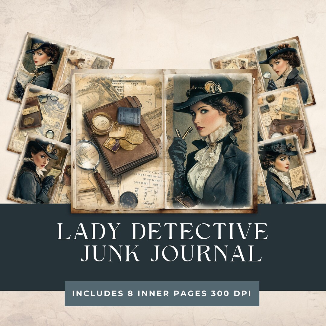 Lady Detective Junk Journal Kit | Detective Diaries | Crime ...
