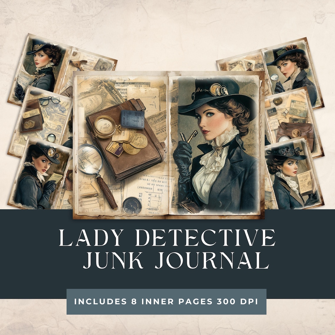 Lady Detective Junk Journal Kit | Detective Diaries | Crime ...