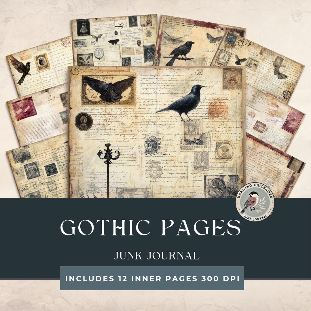 Gothic Pages Junk Journal | Vintage Gothic Scrapbook | Dark Gothic ...