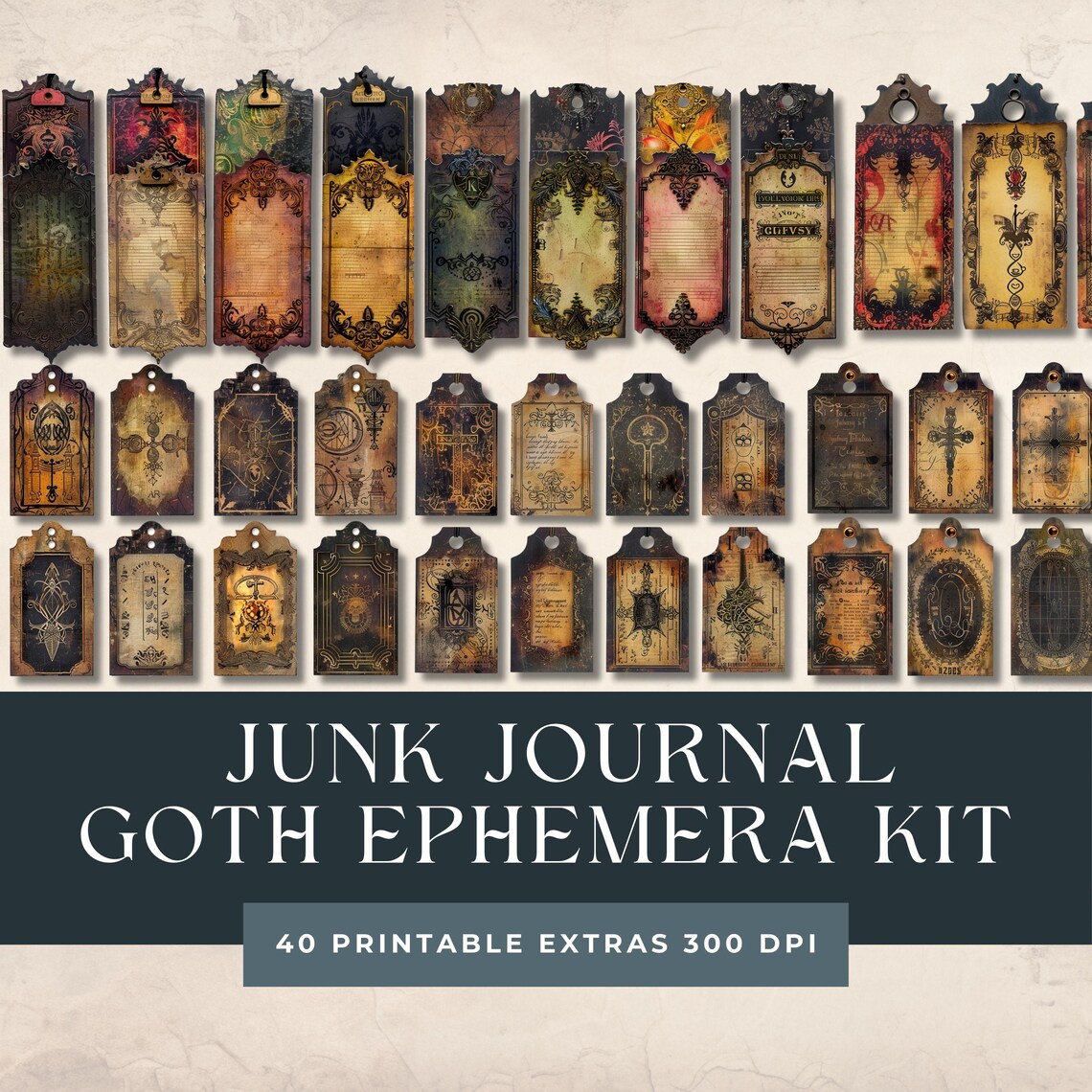 Gothic Junk Journal Ephemera | Goth Printables | Dark Art Addons ...