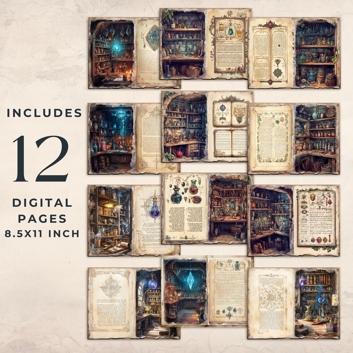 Wizard Book Workshop Junk Journal | Secret Library | Dark Academia ...