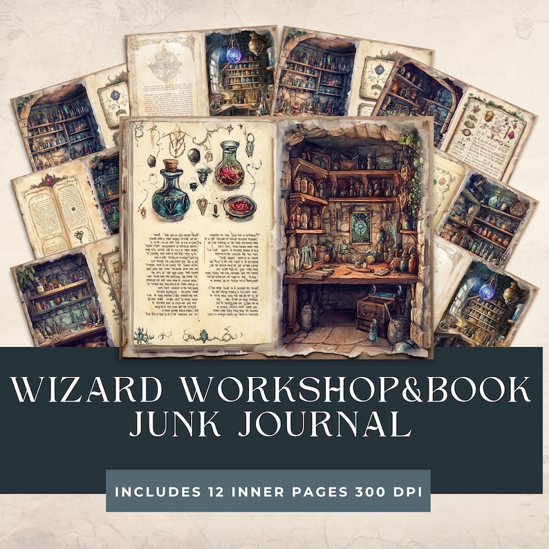 Wizard Book Workshop Junk Journal | Secret Library | Dark Academia ...