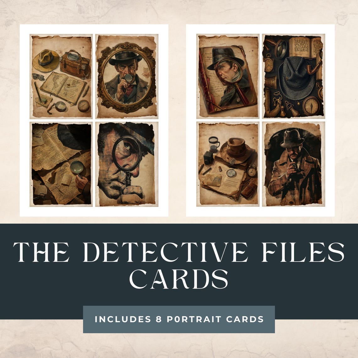 Detective Junk Journal Cards Digital Scrapbook Paper Kit Detective ...