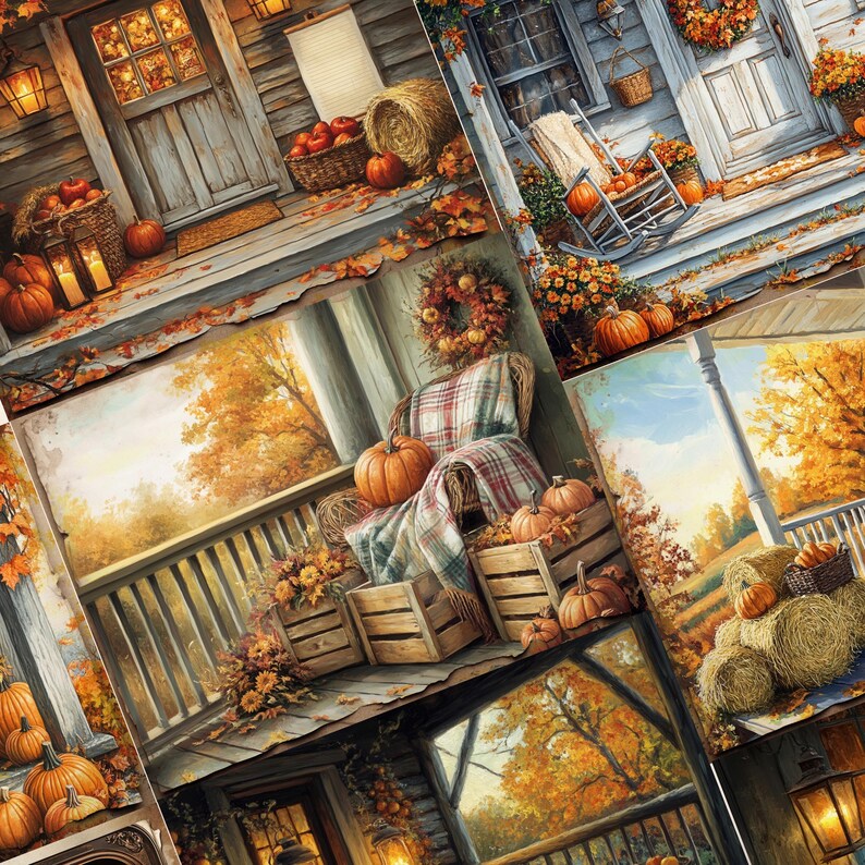 Nostalgic Fall Porches Junk Journal Kit | Cozy Autumn Scrapbooking ...
