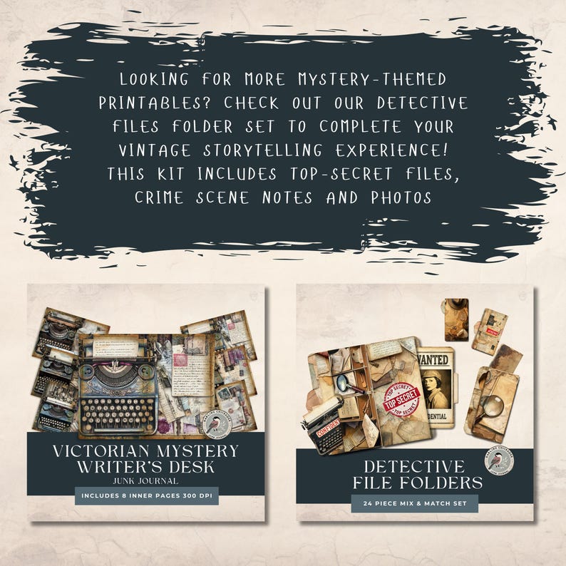 Detective Files Folders Junk Journal | Mystery Case File Pocket ...