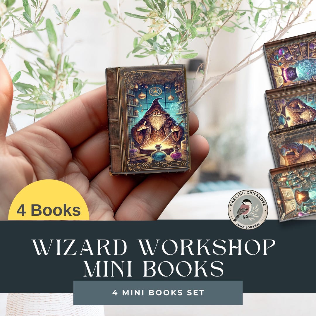 Wizard Workshop Mini Books – Set of 4 | Miniature Magic Books for Junk ...
