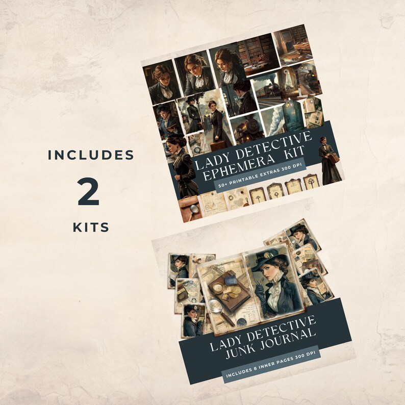 Lady Detective Junk Journal Bundle | Detective Diaries Ephemera | Crime ...