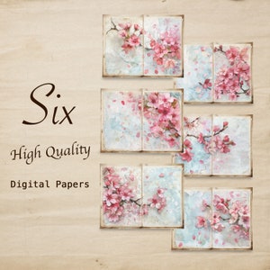 Junk Journal Printable, Cherry Blossom, Sakura Journal Pages, Neutral ...