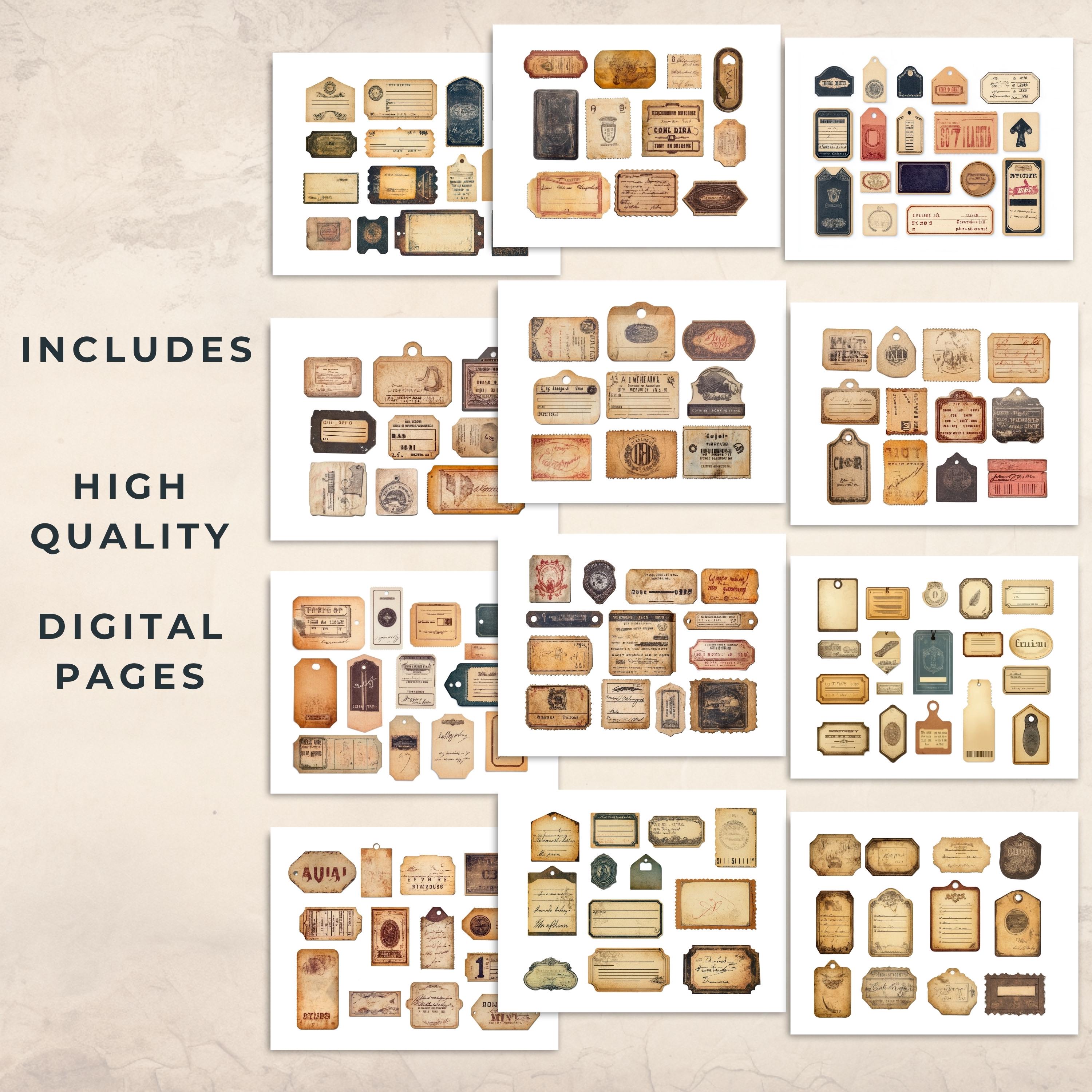 Cabinet of Labels – Vintage Label Ephemera Kit | Printable Tags ...