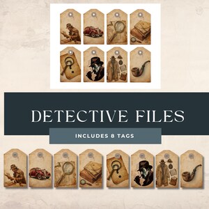 Detective Junk Journal Tags | Digital Download | Mystery Case File ...