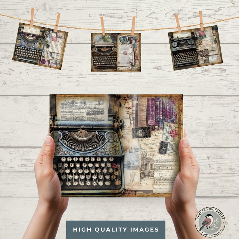 Victorian Mystery Writer’s Desk | Junk Journal Printable | Typewriter ...