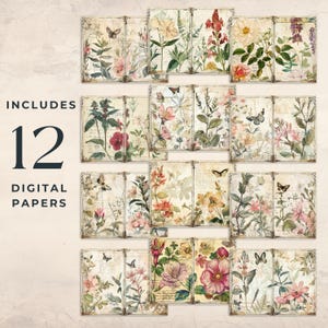 Floral Junk Journal | Vintage Ephemera | Vintage Journal Pages ...