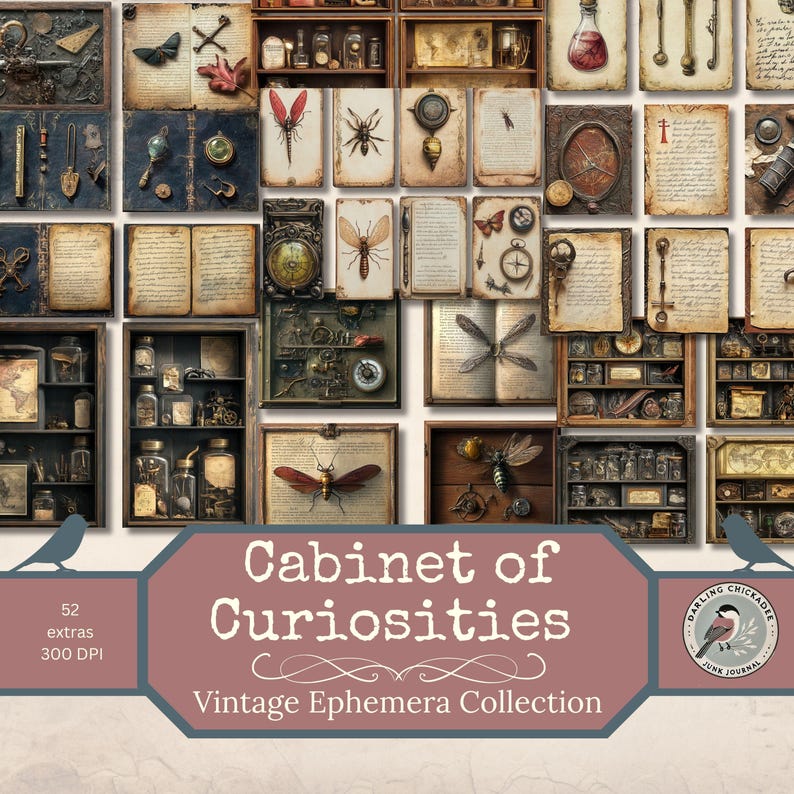Cabinet of Curiosities Vintage Ephemera – 52 Printable Oddities ...