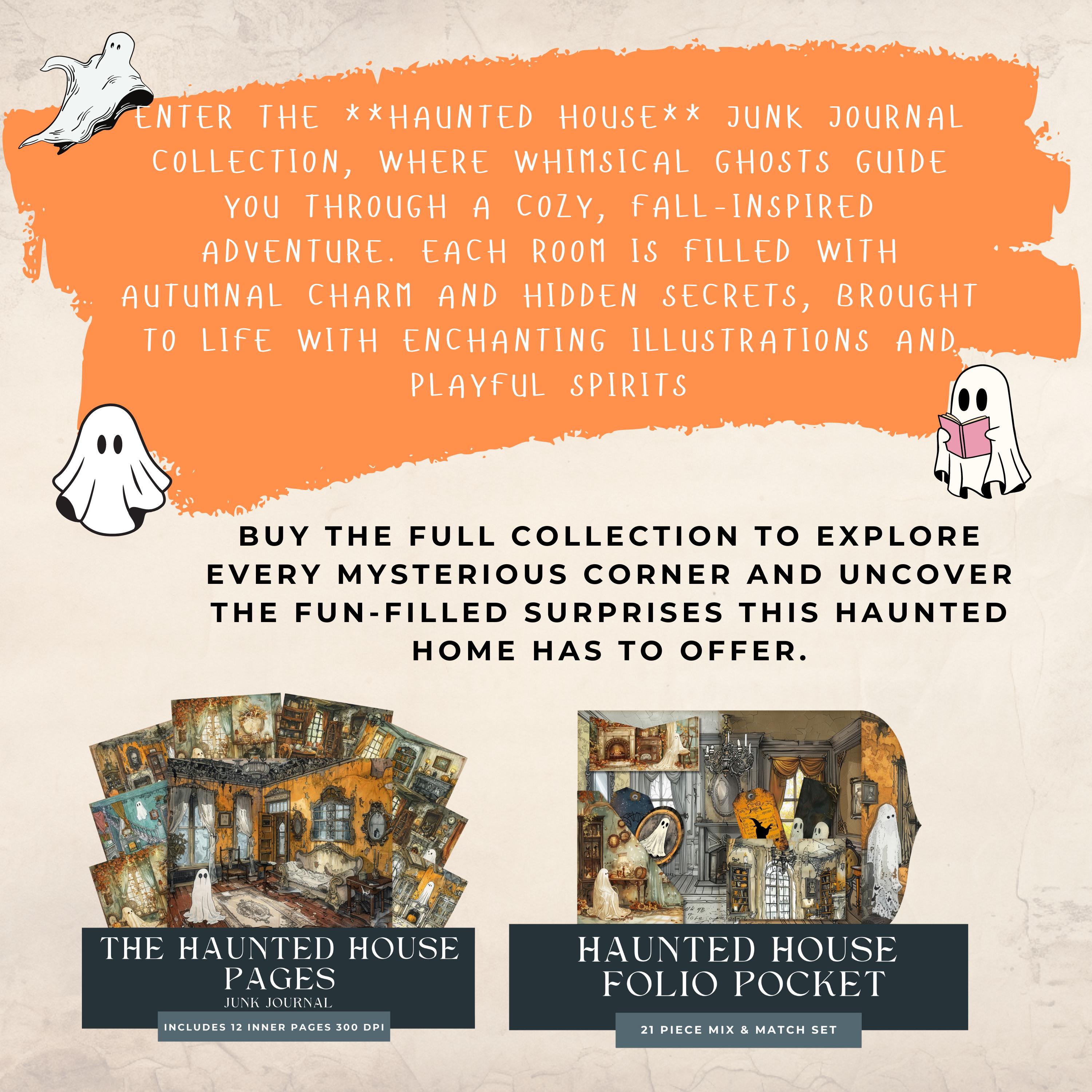 Haunted House Junk Journal Pages Kit Halloween Scrapbooking Craft ...