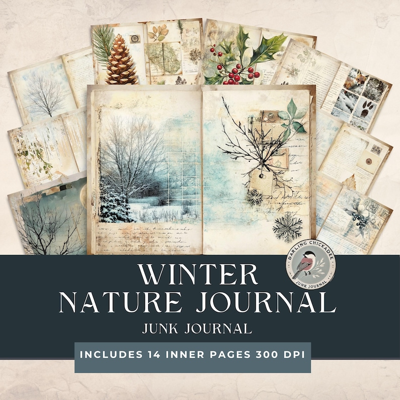 Winter Nature Junk Journal Bundle • 86-piece Printable Kit • Vintage ...