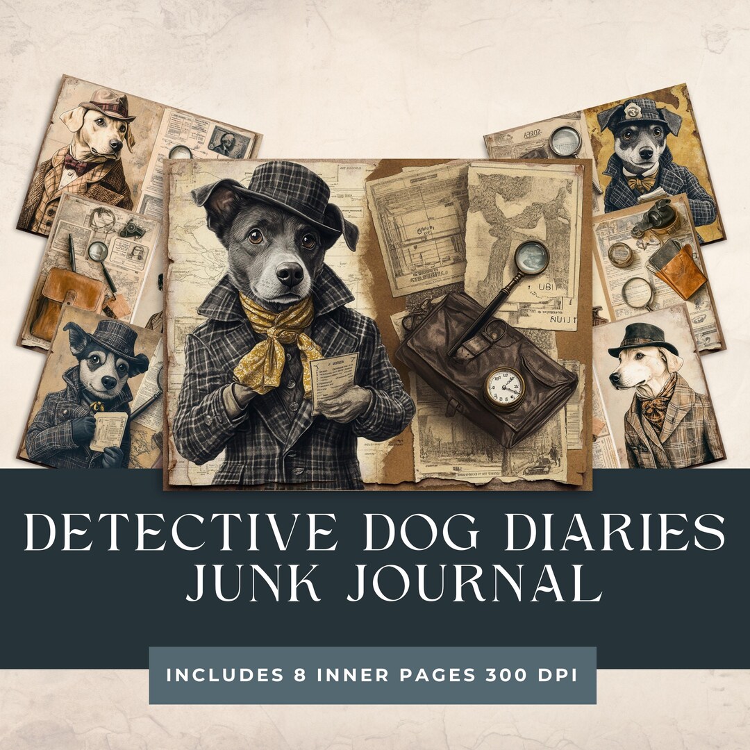Dog Detective Junk Journal Kit |mystery Case File | Vintage Detective ...