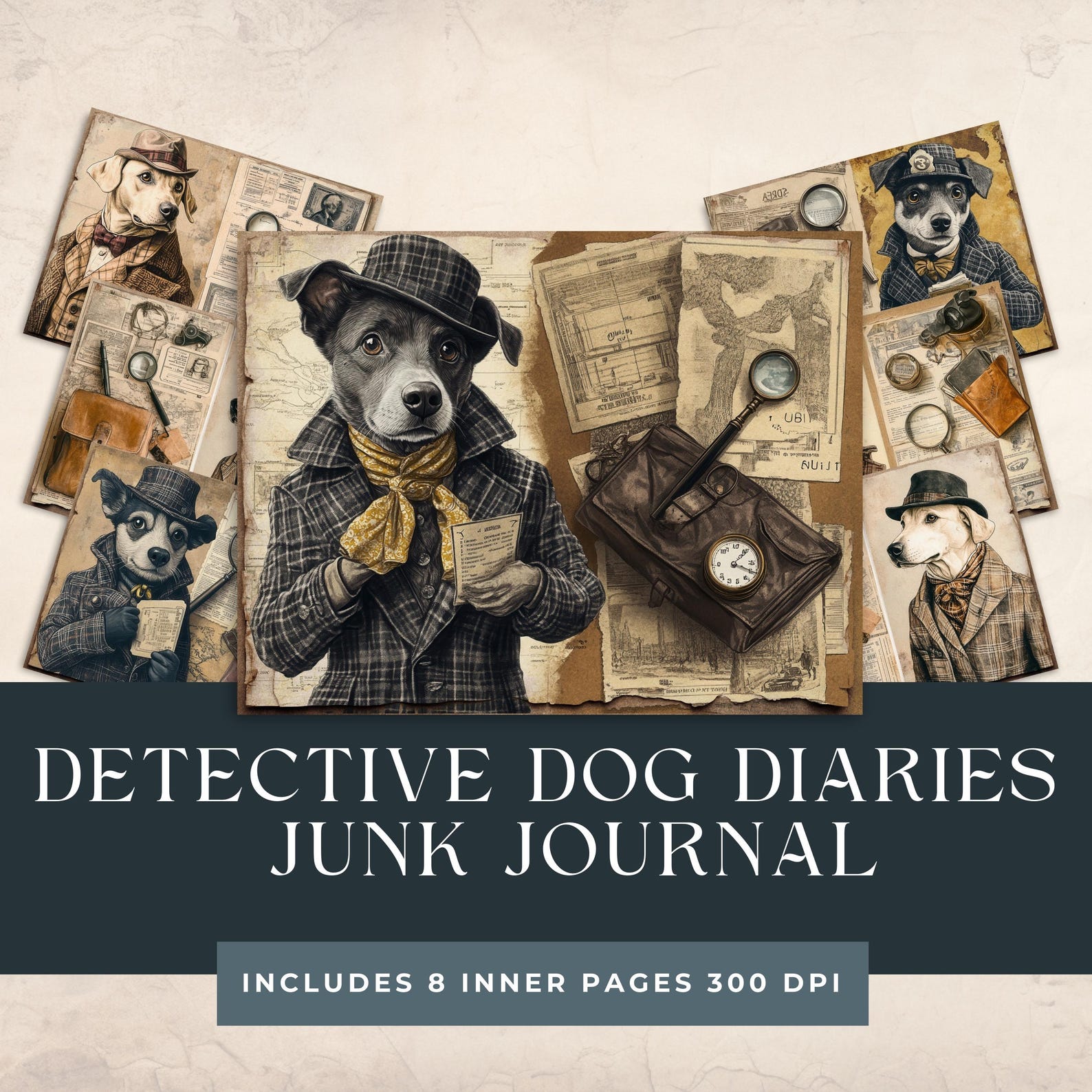 Dog Detective Junk Journal Kit |mystery Case File | Vintage Detective ...