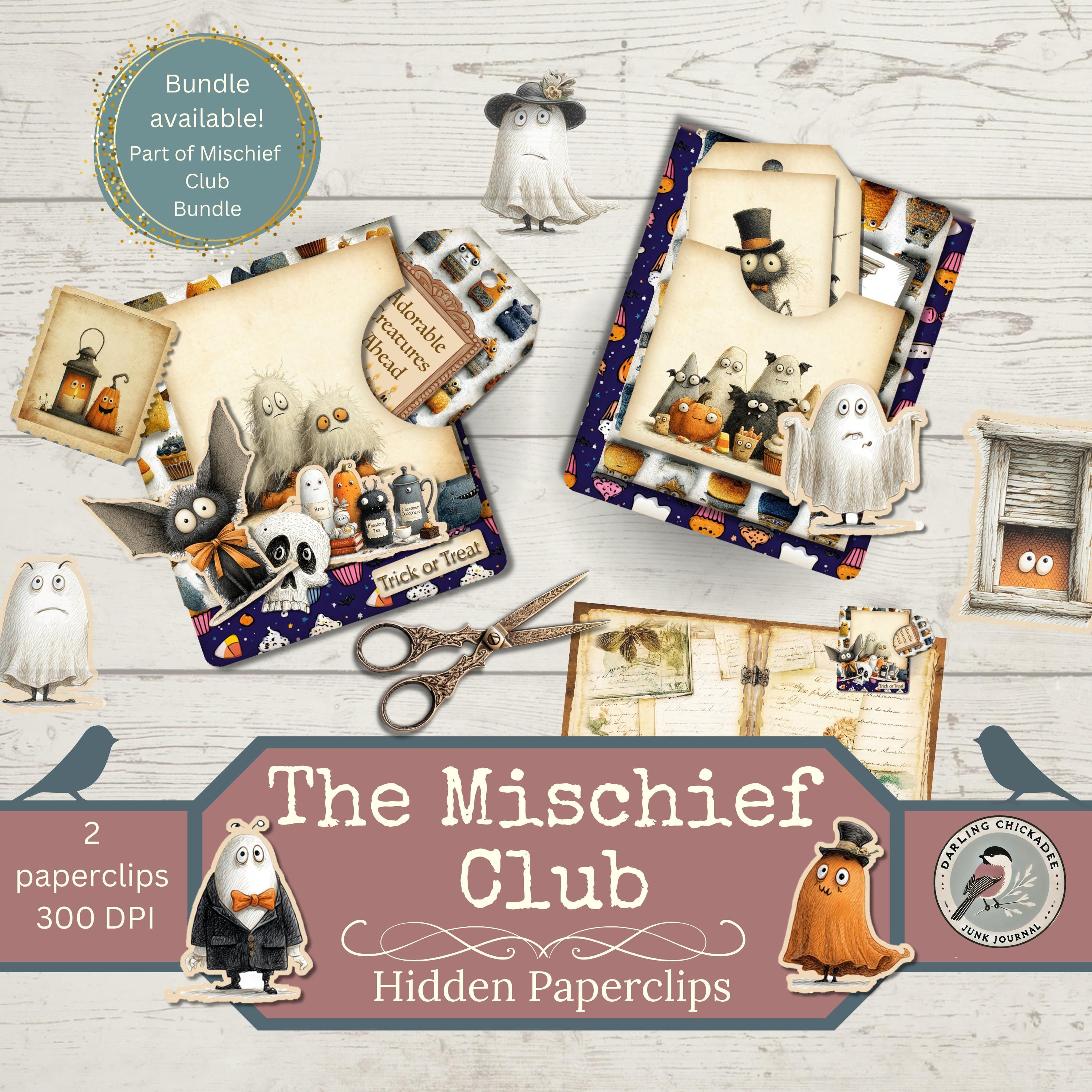The Mischief Club Halloween Junk Journal Bundle – Tags, Fussy Cuts ...