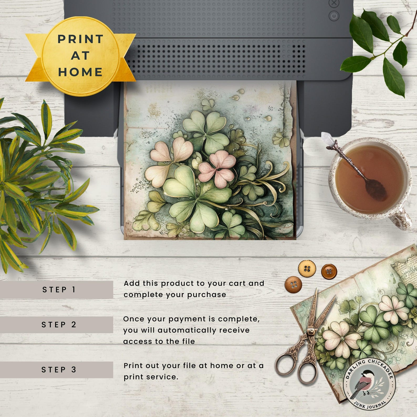 Shabby Chic Shamrock Junk Journal Pages | St Patrick's Day Junk Journal ...