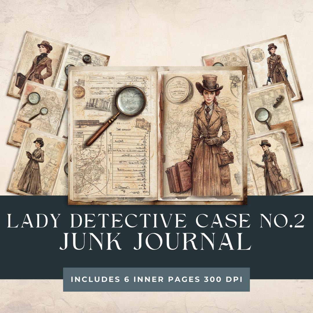 Lady Detective Case No.2 Junk Journal Kit | Detective Diaries | Crime ...