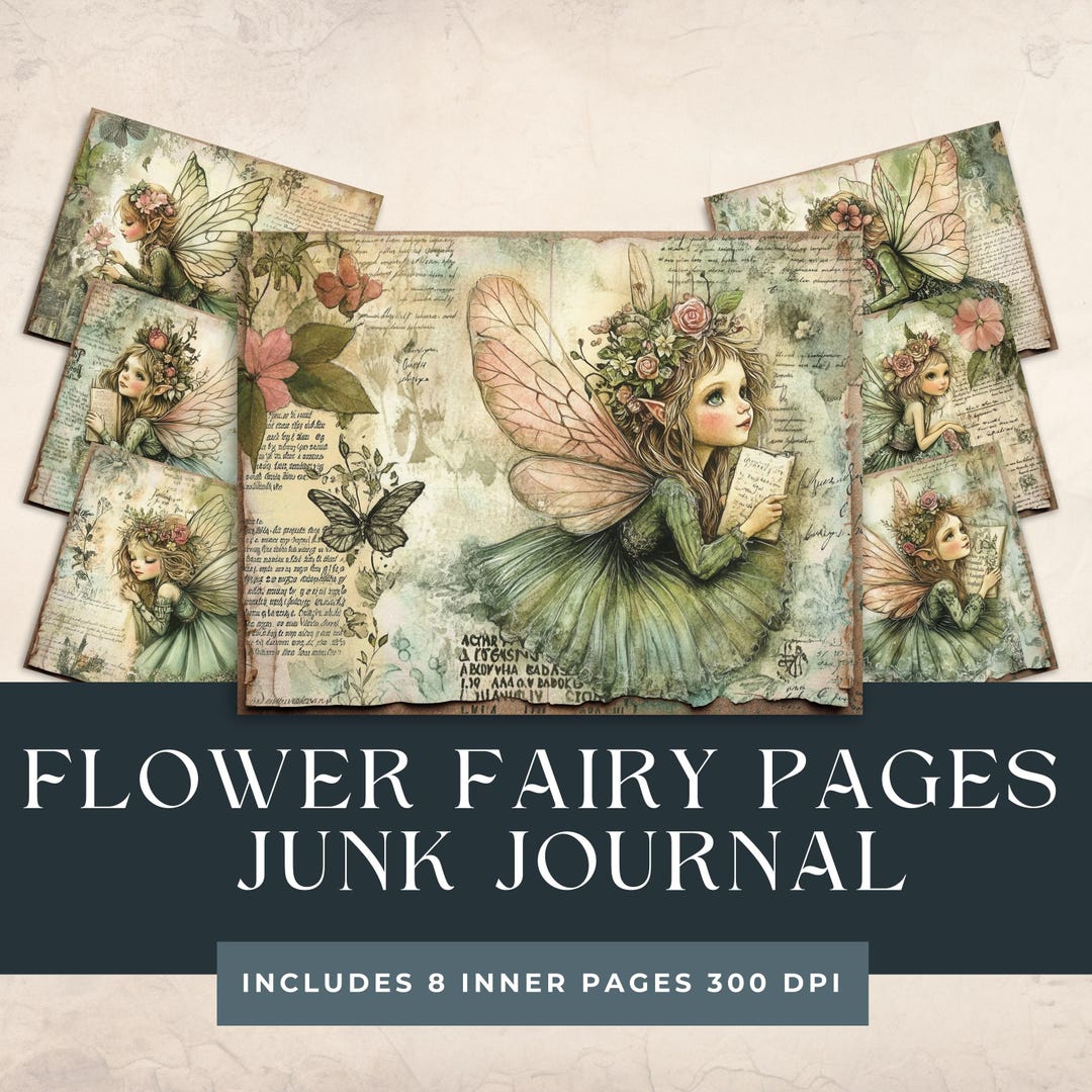 Flower Fairy Pages Junk Journal | Garden Fairy Scrapbooking | Whimsical ...