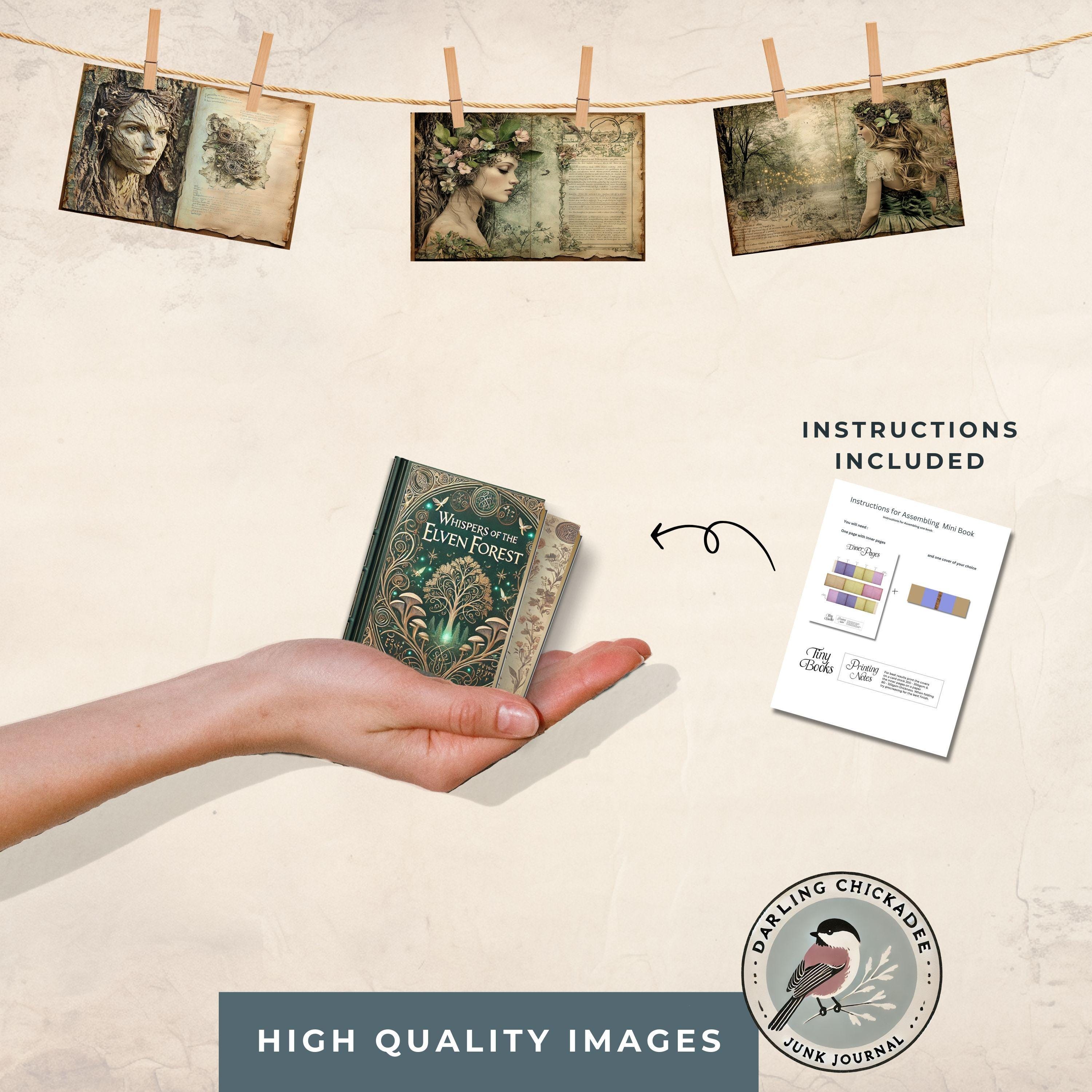 Elven Forest Mini Books Printable Kit | Vintage Mini Books for Junk ...