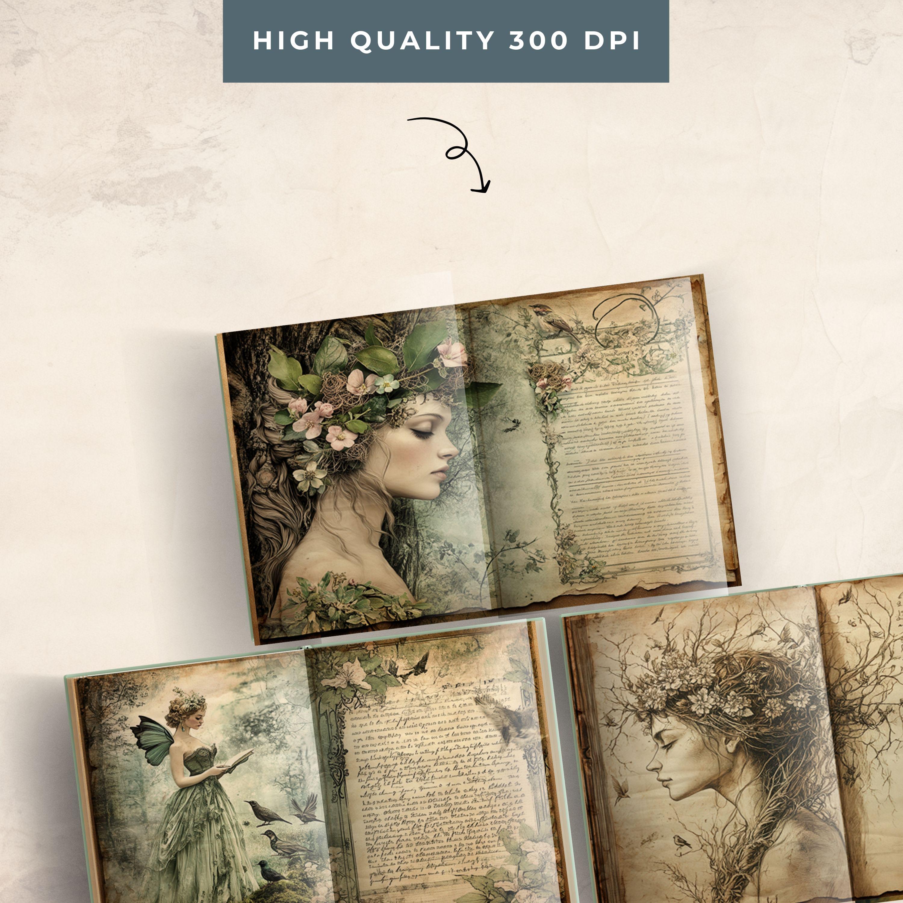 Elven Forest Mini Books Printable Kit | Vintage Mini Books for Junk ...