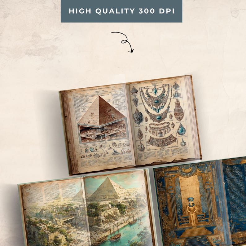 Ancient Egypt Mini Books – Printable Set of 4 I Illustrated Vintage ...